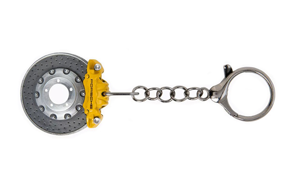 Brake Disc Key Chain - Yellow : Suncoast Porsche Parts & Accessories