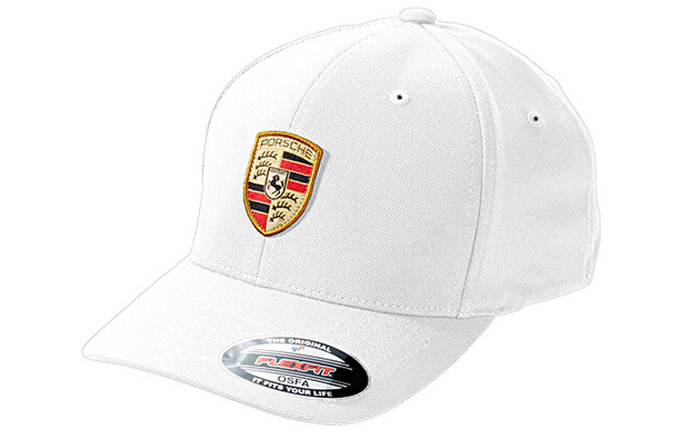 Porsche Crest Flexfit Cap - White : Suncoast Porsche Parts & Accessories