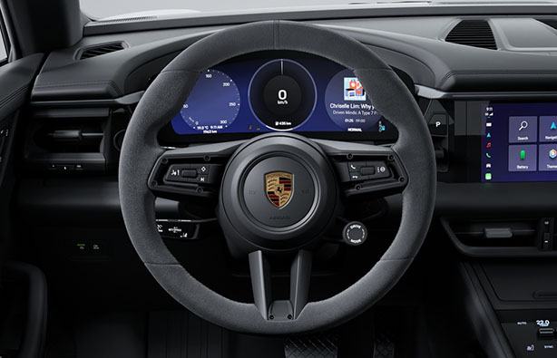 Race-Tex Steering Wheel - Macan EV : Suncoast Porsche Parts & Accessories