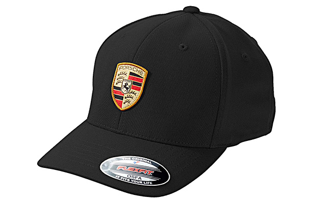 Porsche Crest Flexfit Cap - Black : Suncoast Porsche Parts & Accessories