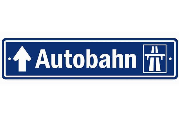 "Autobahn Ahead" Street Sign : Suncoast Porsche Parts & Accessories