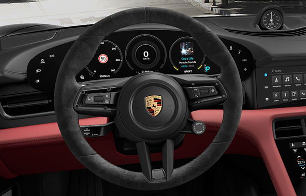 Race-Tex Steering Wheel - Taycan : Suncoast Porsche Parts & Accessories