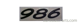 Emblem - "986" in Black : Suncoast Porsche Parts & Accessories