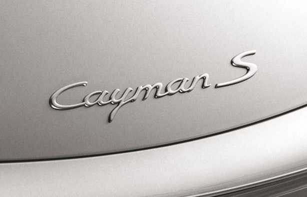 Emblem - "Cayman S" in Silver : Suncoast Porsche Parts & Accessories