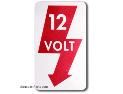 12 Volt Adhesive Decal : Suncoast Porsche Parts & Accessories