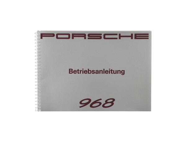 Owners Manual Book - 968 : Suncoast Porsche Parts & Accessories